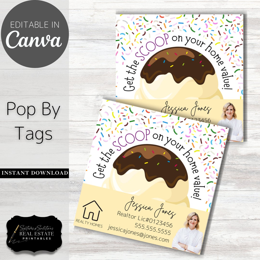 Get the Scoop on Your Home Value Real Estate Pop by Tags | Editable ...