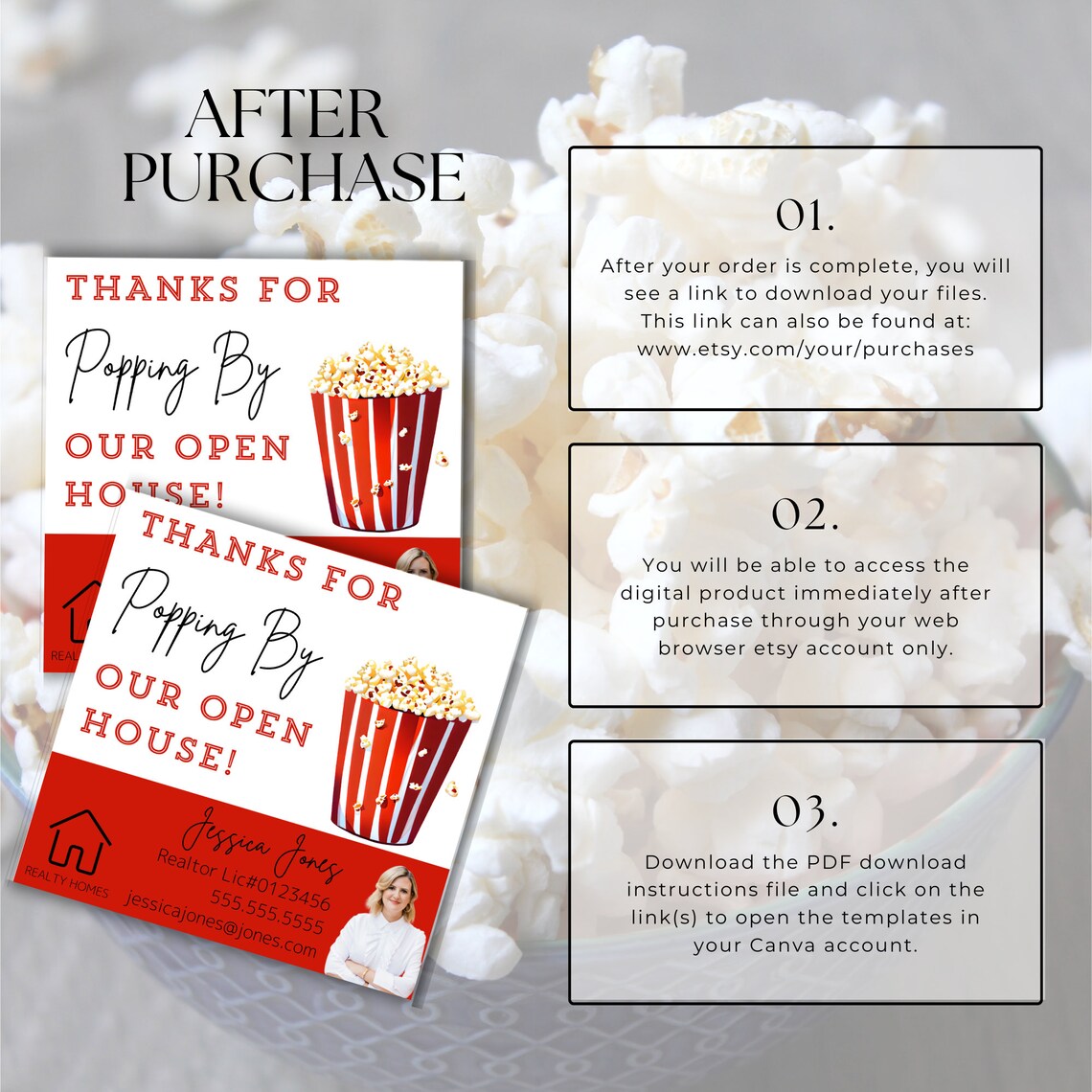 Thank You for Popping by Our Open House Realtor Pop by Tags | Editable ...