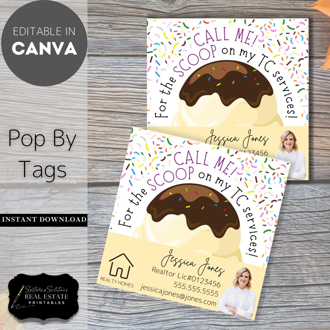 Call Me for the Scoop on My TC Services Pop by Tags | Editable ...