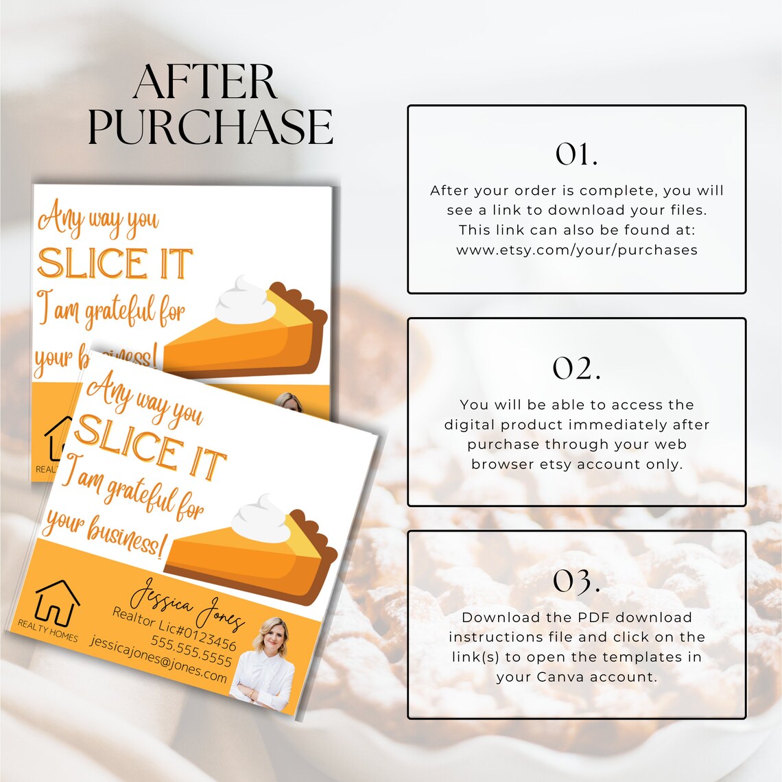 Realtor Thanksgiving Pop by Tags, Pumpkin Pie Design (editable Canva ...
