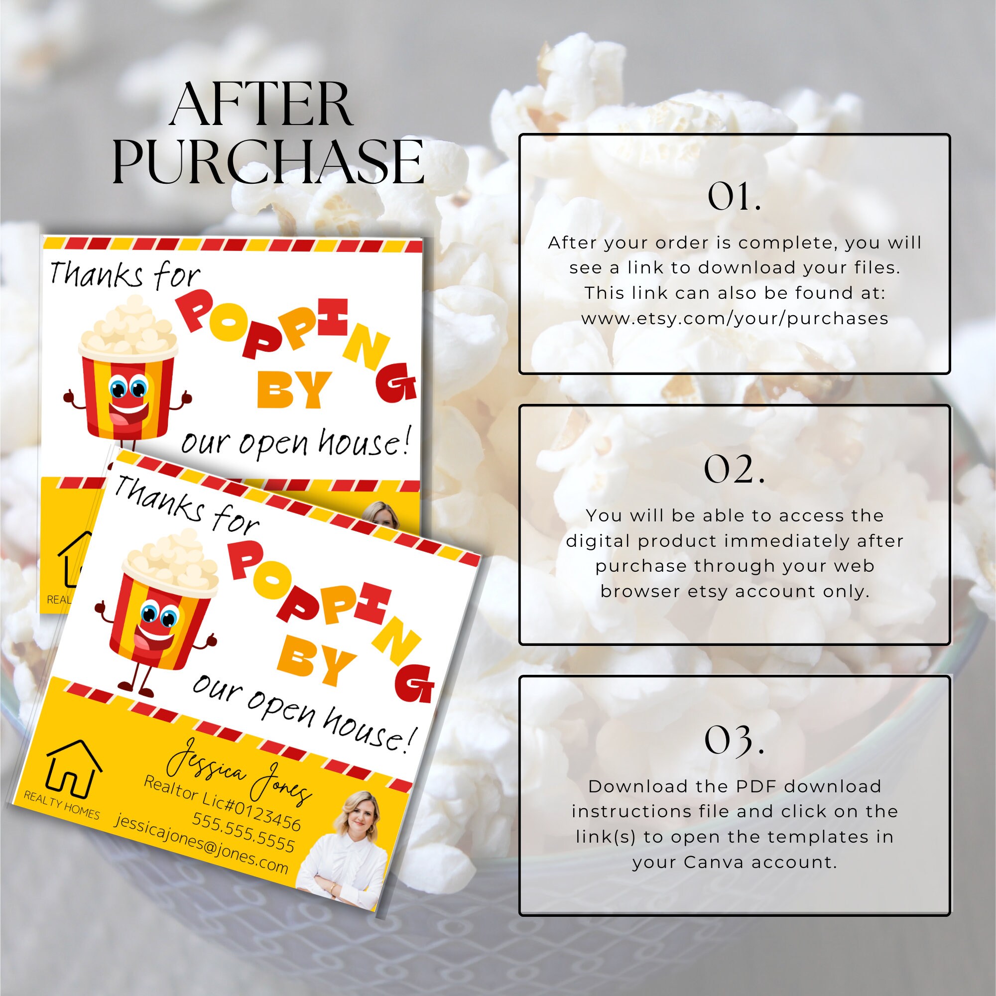 Thank You for Popping by Our Open House Realtor Pop by Tags | Editable ...