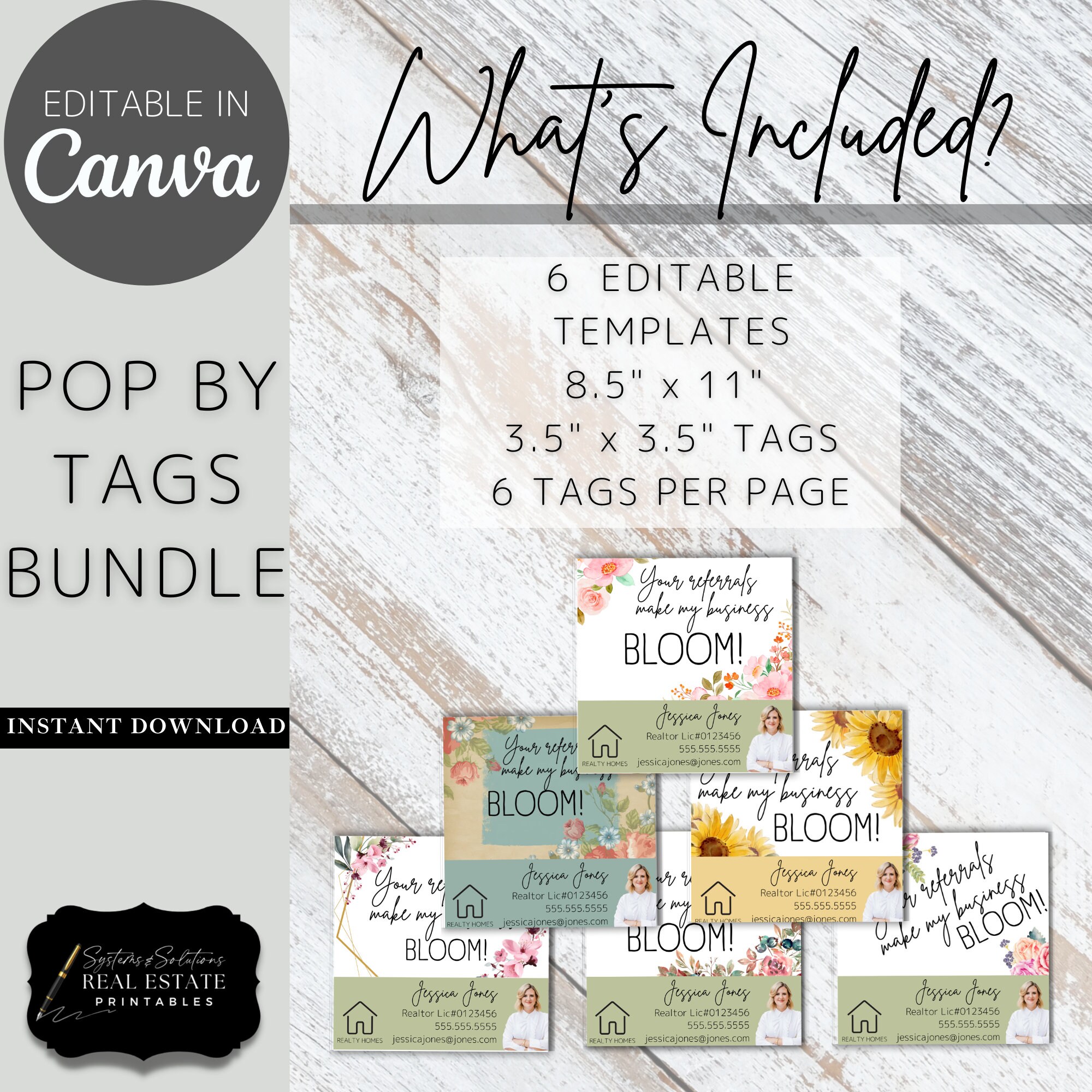 6 PACK BUNDLE Pop by Tags Your Referrals Make My Business Bloom ...