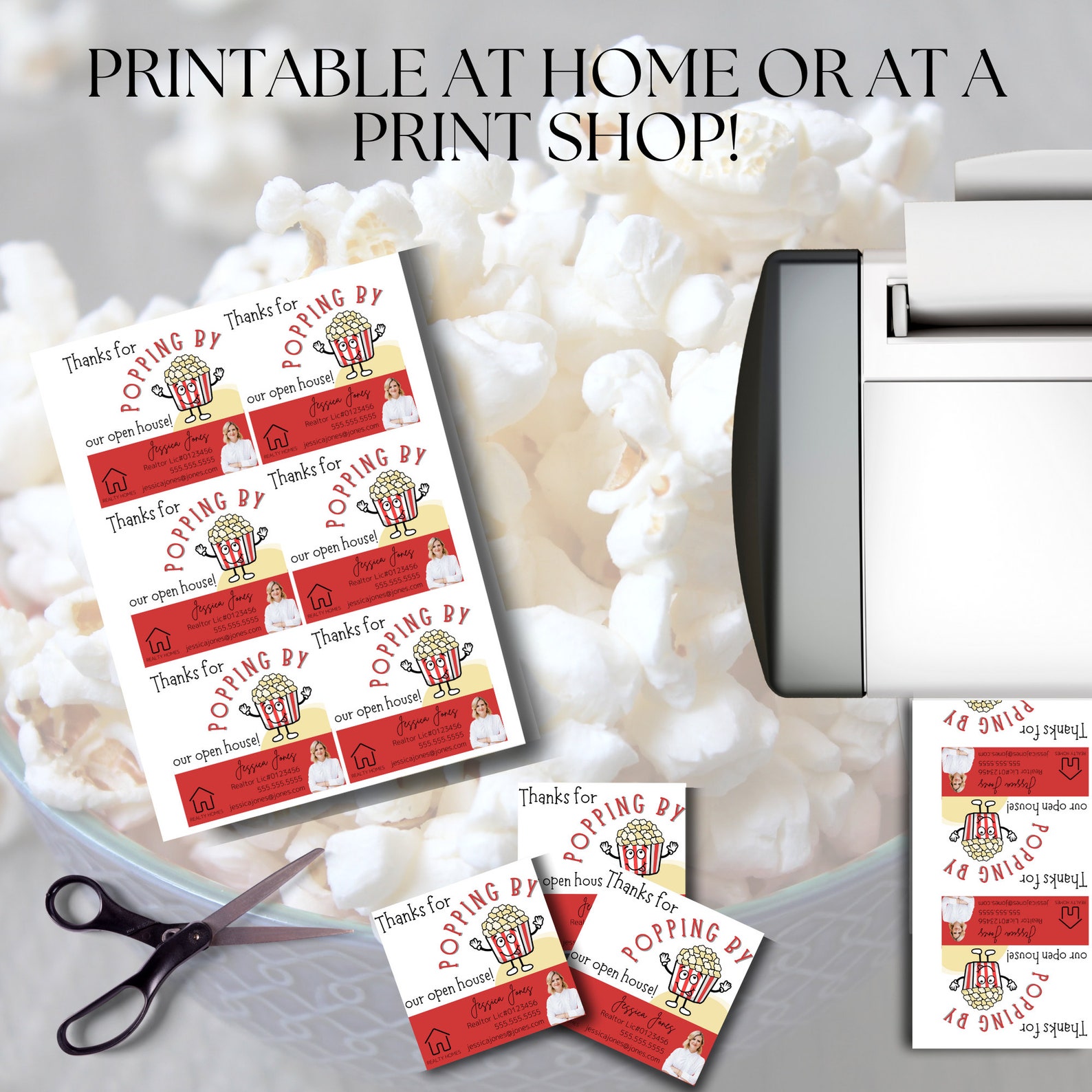 Thank You for Popping by Our Open House Realtor Pop by Tags | Editable ...