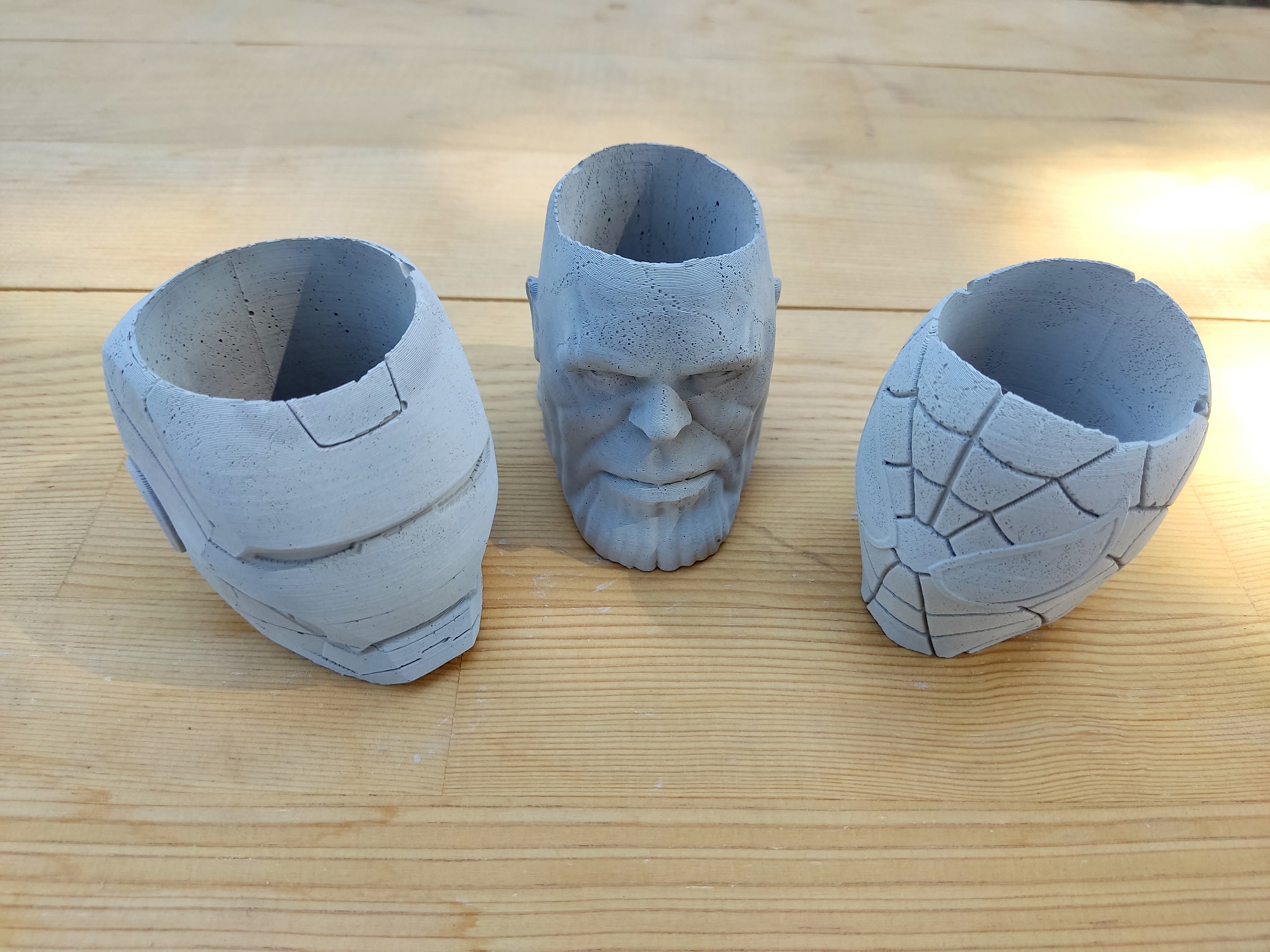 Avengers Concrete Planter Set, 3 in 1 Plant Pot Set, Plant Decor ...