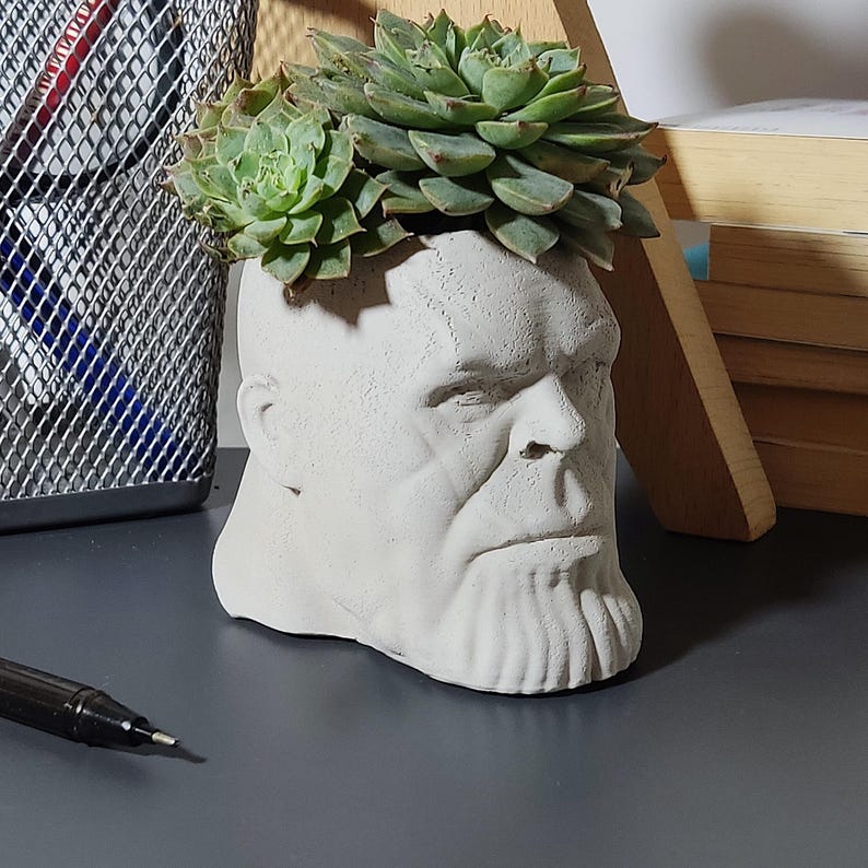 Avengers Concrete Planter Set, 3 in 1 Plant Pot Set, Plant Decor ...