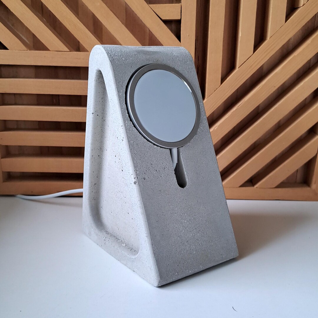 Concrete Magsafe Stand | Minimalist Wireless Charging Dock | Magsafe ...