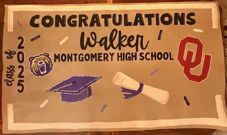 Personalized Hand Painted Graduation Banner - Etsy