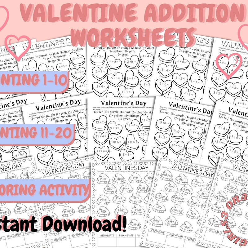 Addition Worksheets - Etsy