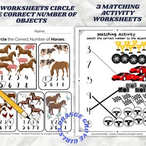 Alphabet Practice Worksheets and Counting Activity Bundle 40 Pages ...