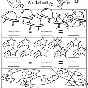 Subtraction Worksheets Outer Space Theme 10 Pages Math Bundle Learning ...