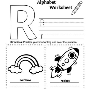 Alphabet Worksheets Trace and Color 26 Page Bundle Printable Practice ...