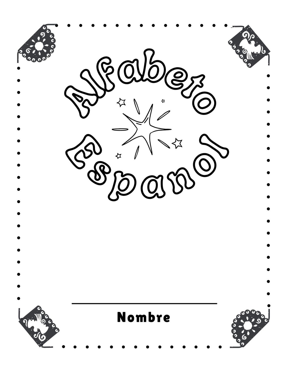 Spanish Alphabet Coloring Book Spanish Sight Words Practice Handwriting ...