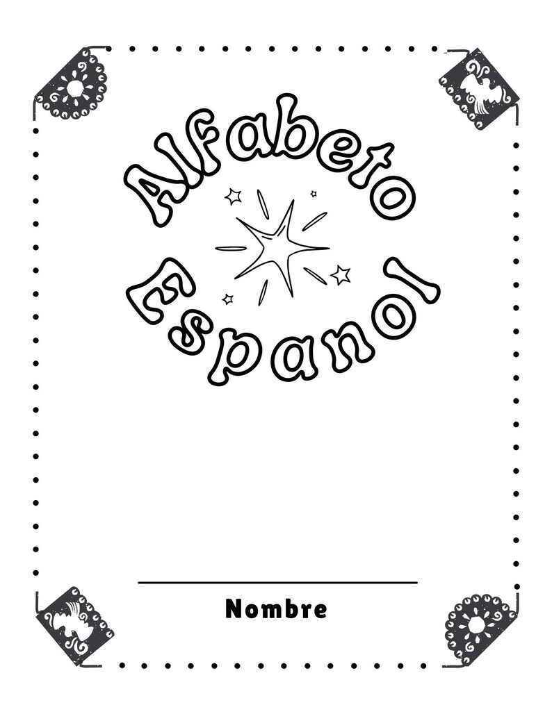 Spanish Alphabet Coloring Book Spanish Sight Words Practice Handwriting ...