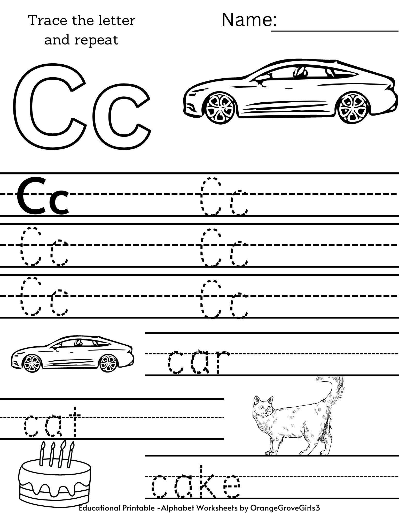 Alphabet Practice Worksheets and Counting Activity Bundle 40 - Etsy