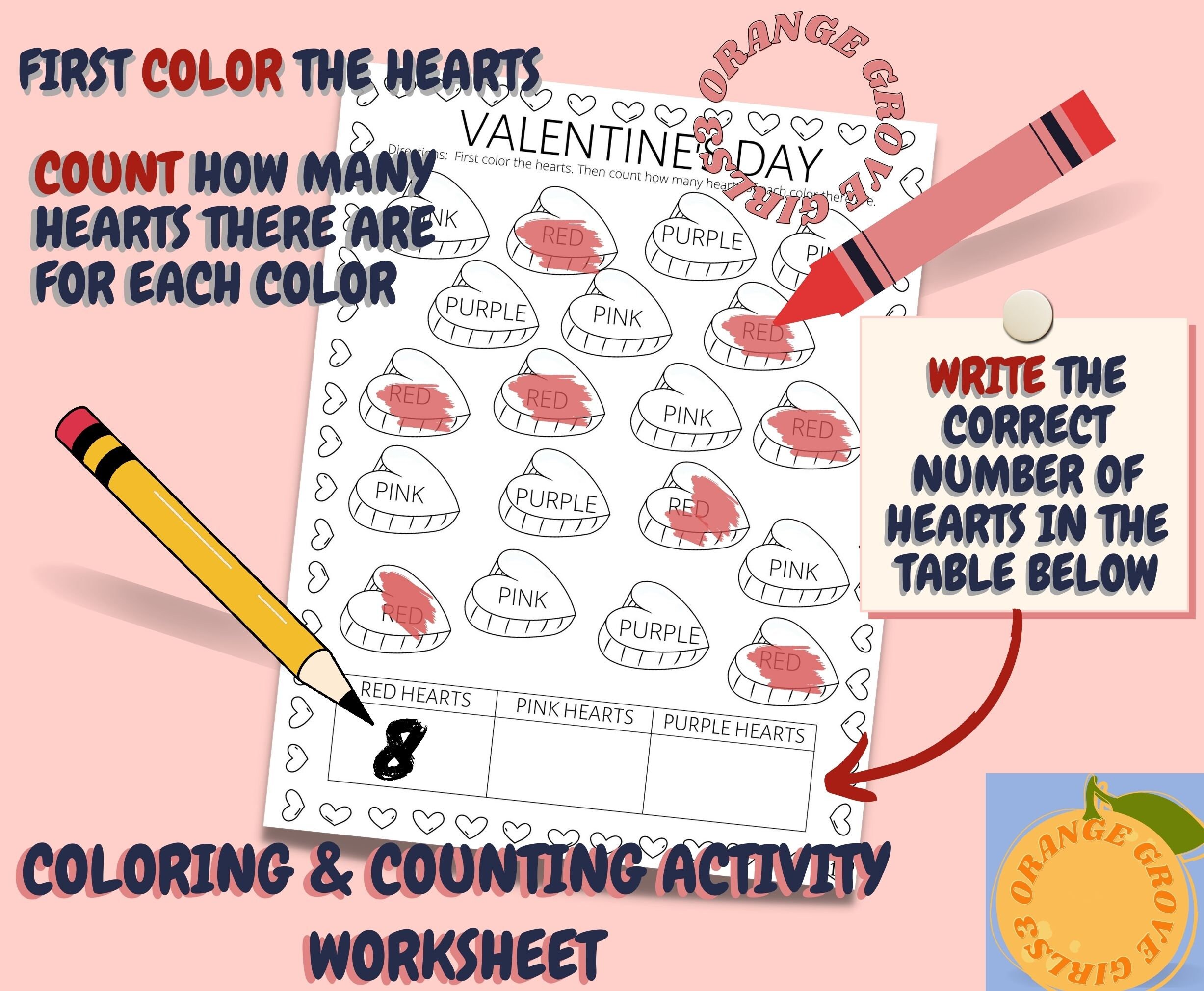 Valentine's Day Addition Worksheets Heart Candy 15 Pages Coloring ...