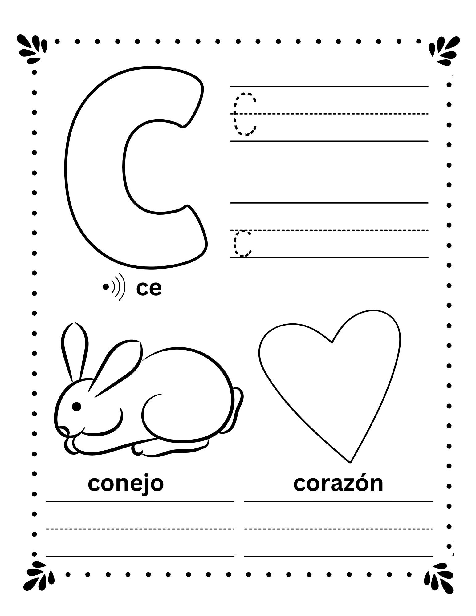 Spanish Alphabet Coloring Book Spanish Sight Words Practice Handwriting ...