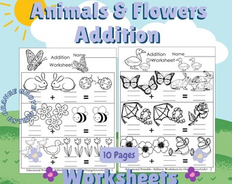 Addition Worksheets 20 Pages Ocean Animals Printable Learning Packet ...