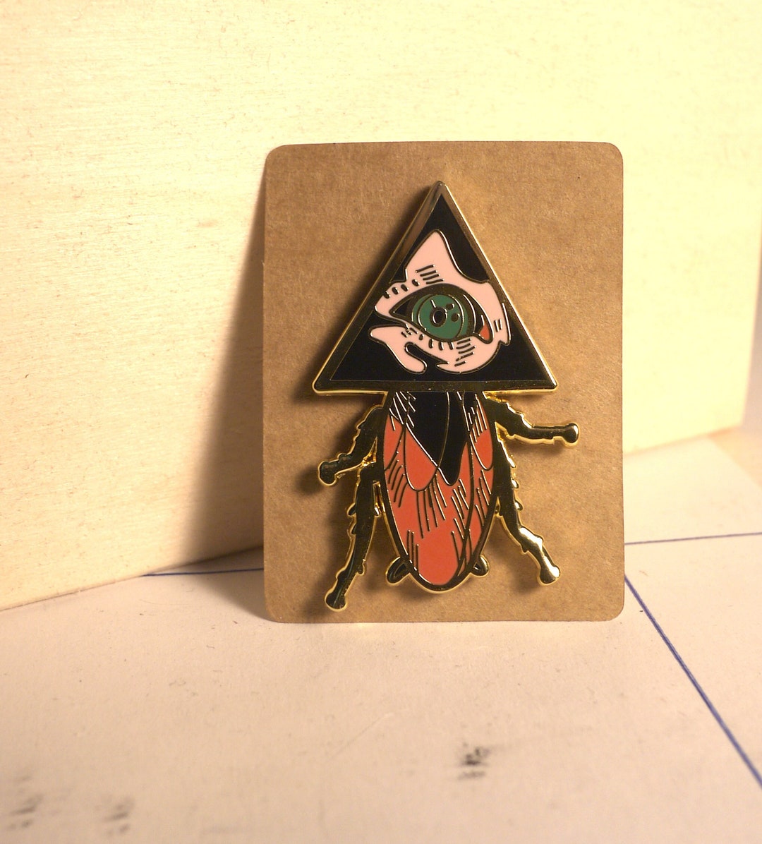 Illuminati Eye Cockroach Enamel Pin - Etsy