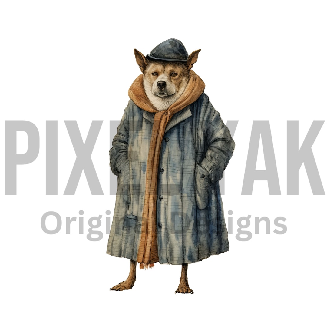 Dog Wearing Coat PNG, Winter Dog SVG, Cold Weather Dog, Dog With Scarf ...