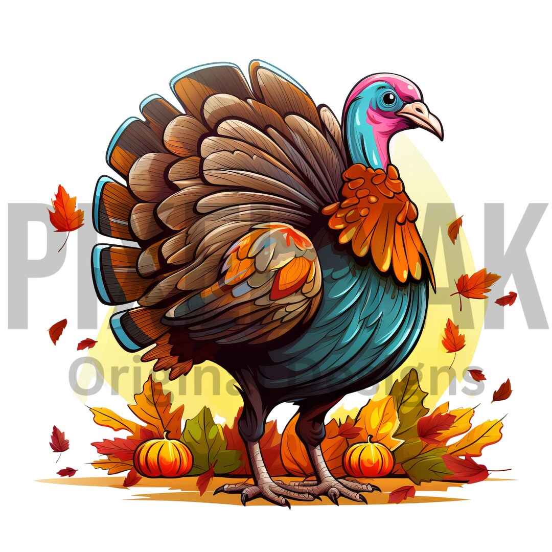 Vintage Turkey PNG, Instant Download, Sublimation Graphics, Clipart ...