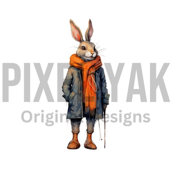 Bunny Wearing Clothes Drawing