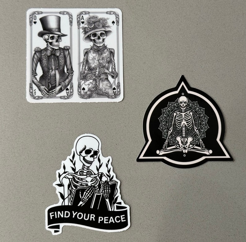 Elegant Skeleton Couple Vinyl Sticker - 3" - Wedding Bliss Decal ...