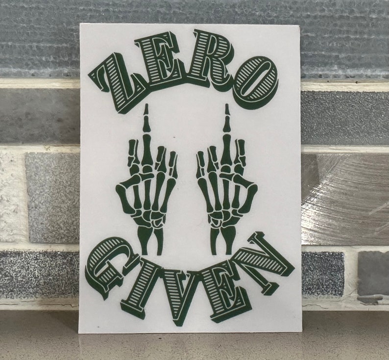 Zero F's Given Skeleton Hands With Middle Finger Sticker - 3 Inch Clear ...