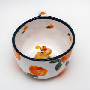 Whimsical Handmade Ceramic Mug: Capybara With an Orange on Its Head by ...