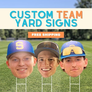 Team Yard Sign Custom Sports Team Face Cutout Outdoor Big Head Sign ...