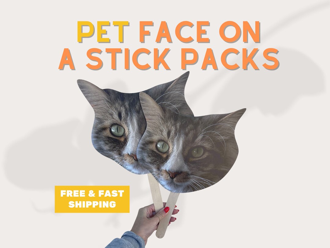 Custom Pet Head on a Stick Personalized Pet Portrait Photo Booth Prop ...