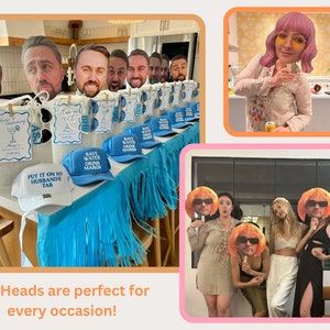 Custom Heads on a Stick Birthday Custom Bachelorette Supplies Big Head ...