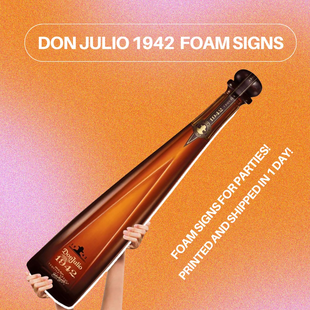 Don Julio 1942 Foam Bottle Sign: Night Club Sign Party Photo Prop - Etsy