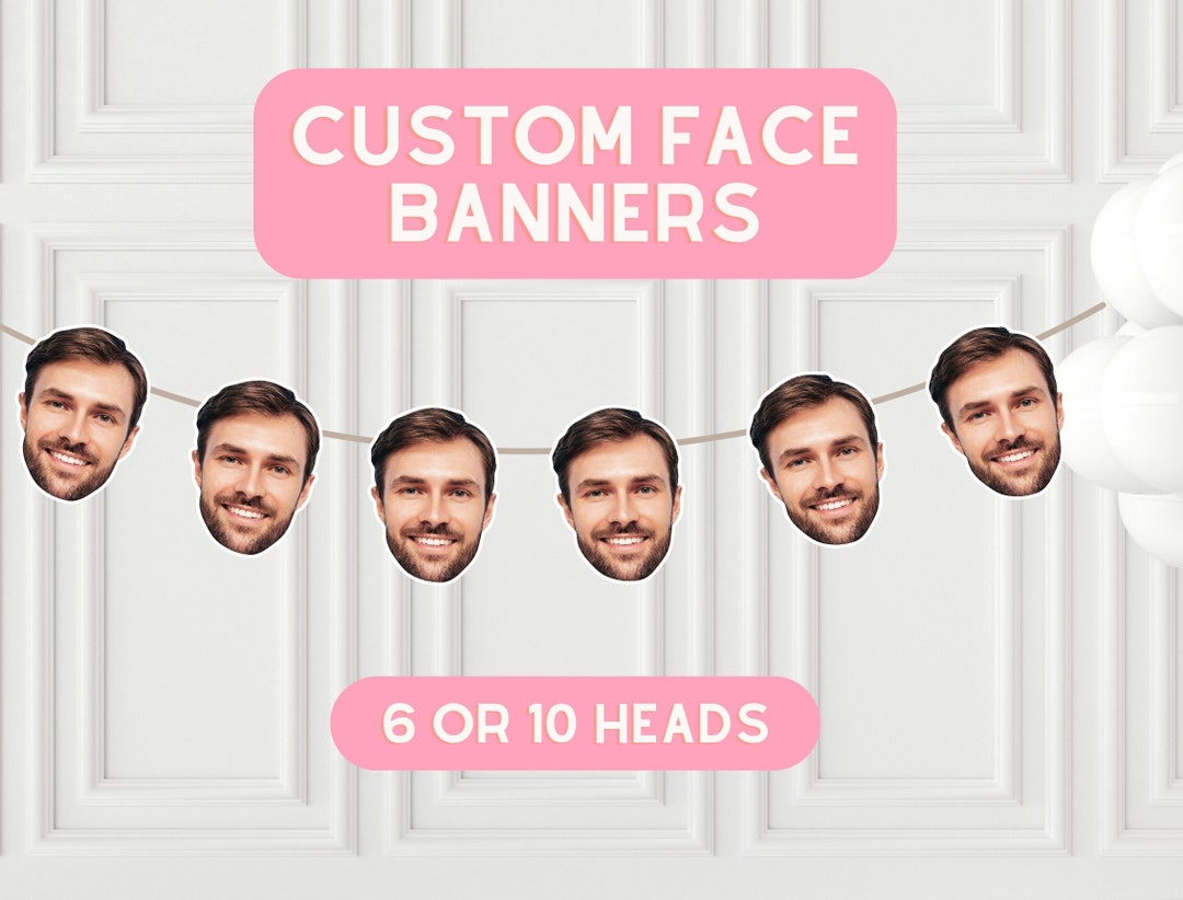 Custom Heads on a Banner Face on Banner Custom Bachelorette Wall Hang ...