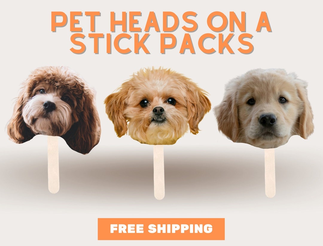 Custom Pet Head on a Stick: Personalized Photo Booth Wedding Prop - Etsy