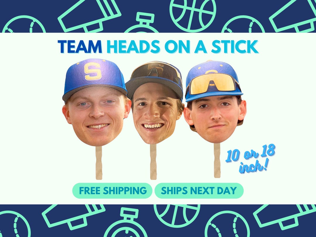 Custom Sports Team Big Head Cutouts: Senior Night Fan Props - Etsy