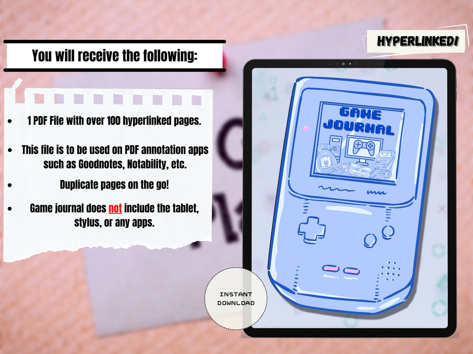 Game Journal Digital Game Notebook Gift for Her Gaming Journal for ...