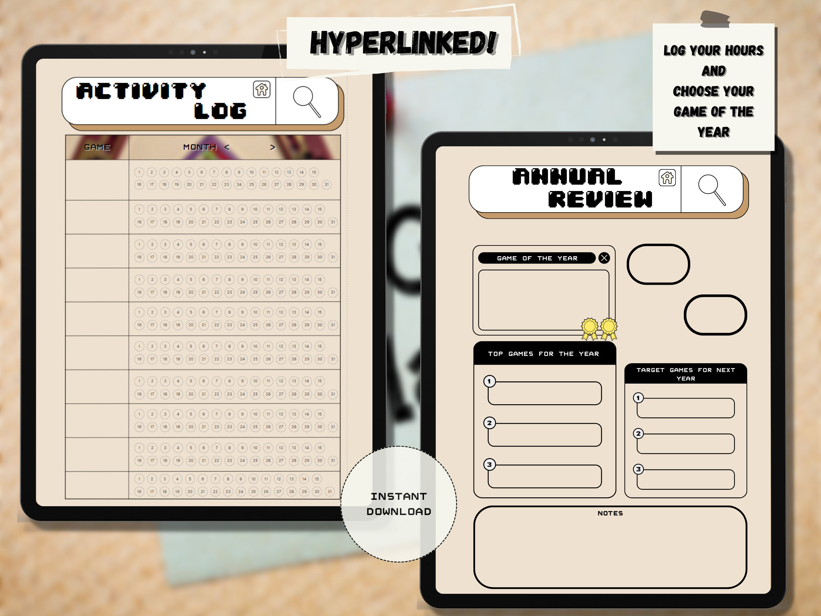 Gaming Journal for Gamer Digital Planner for Video Game Log - Etsy