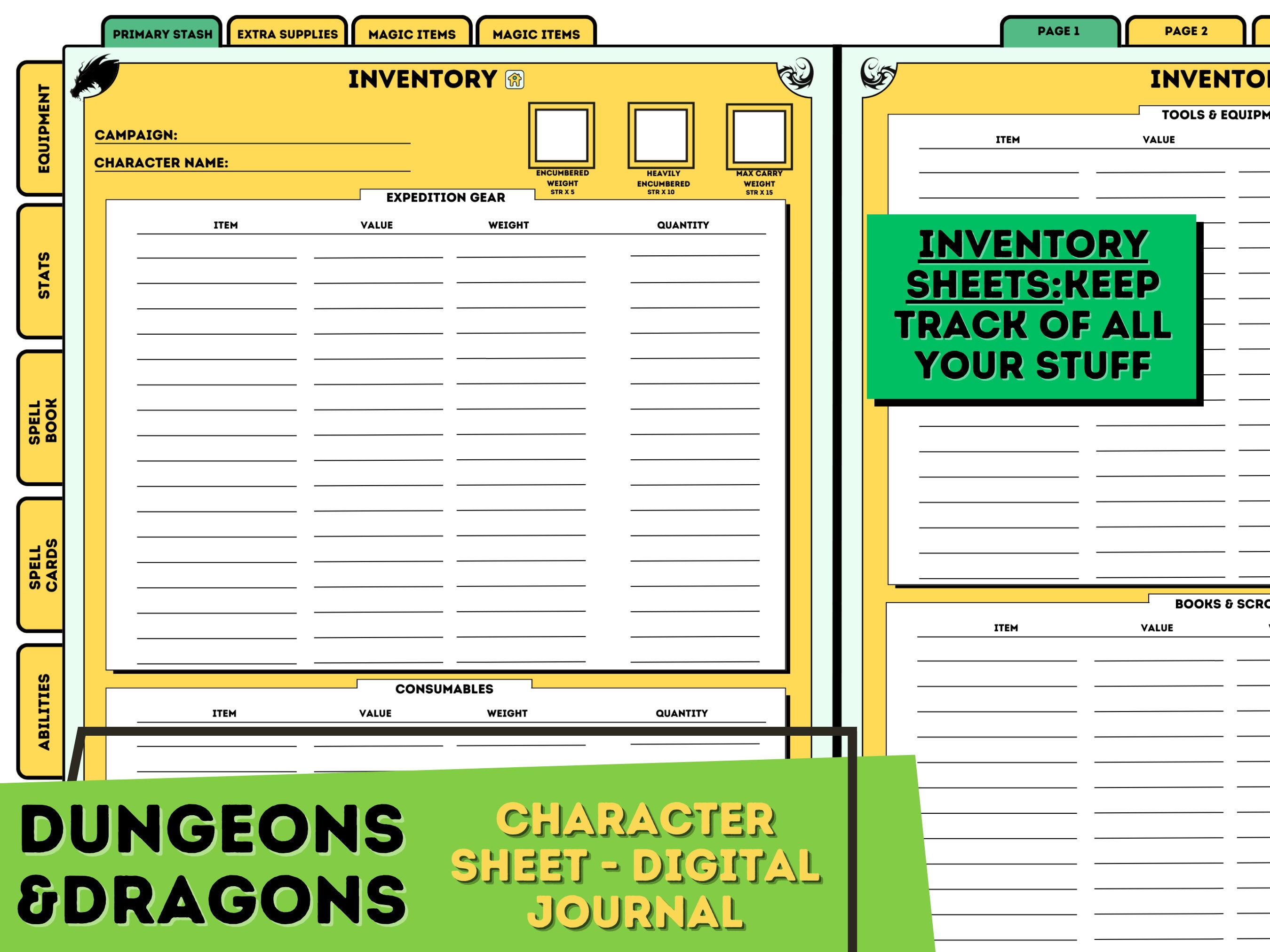 Dnd Character Sheet for Dnd Digital Journal Dungeons & Dragons Game ...
