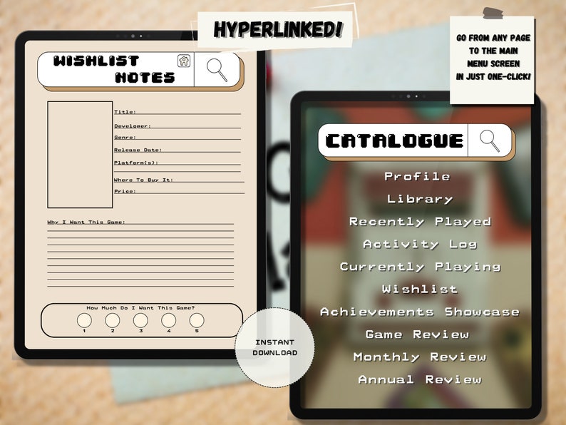 Gaming Journal for Gamer Digital Planner for Video Game Log - Etsy