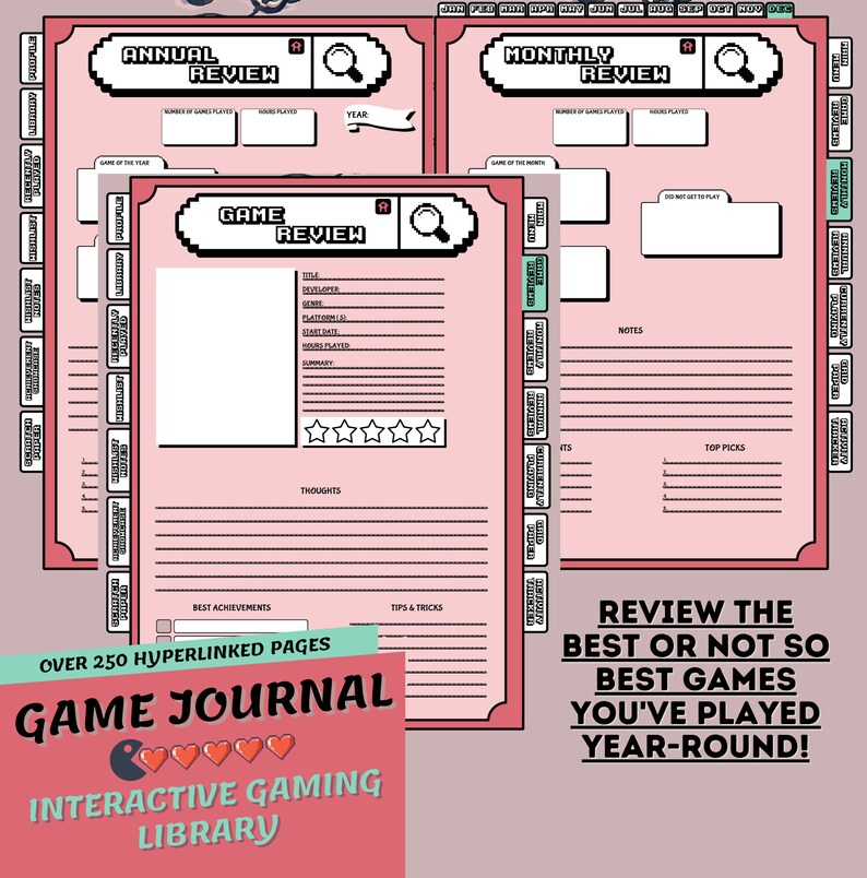 Video Game Notebook Journal Birthday Gift for Gamer Cute Pastel RPG ...