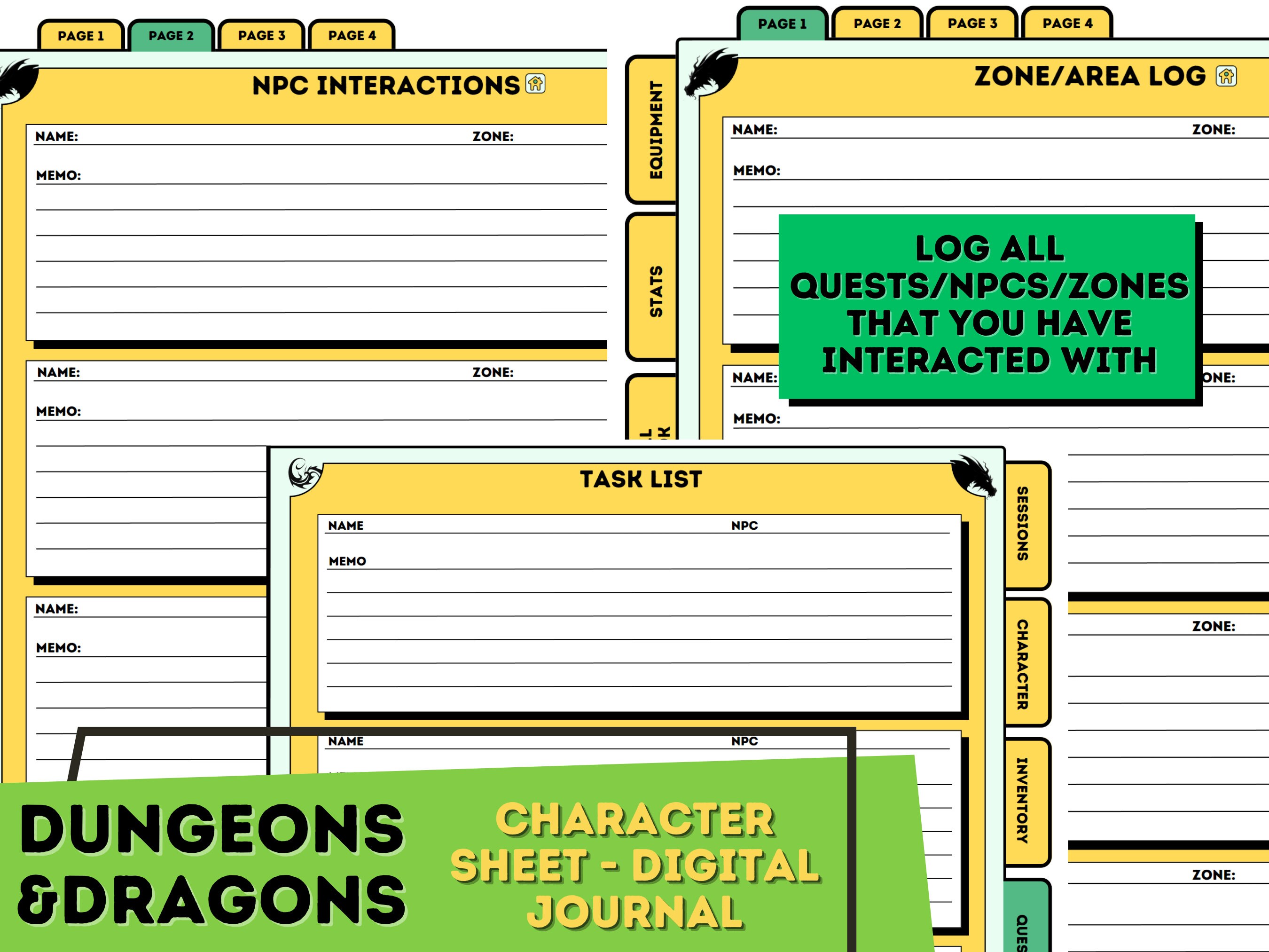 Dnd Character Sheet for Dnd Digital Journal Dungeons & Dragons Game ...