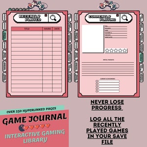 Video Game Notebook Journal Birthday Gift for Gamer Cute Pastel RPG ...