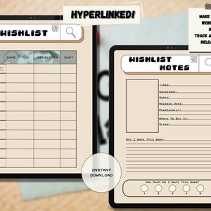 Gaming Journal for Gamer Digital Planner for Video Game Log Tracker for ...