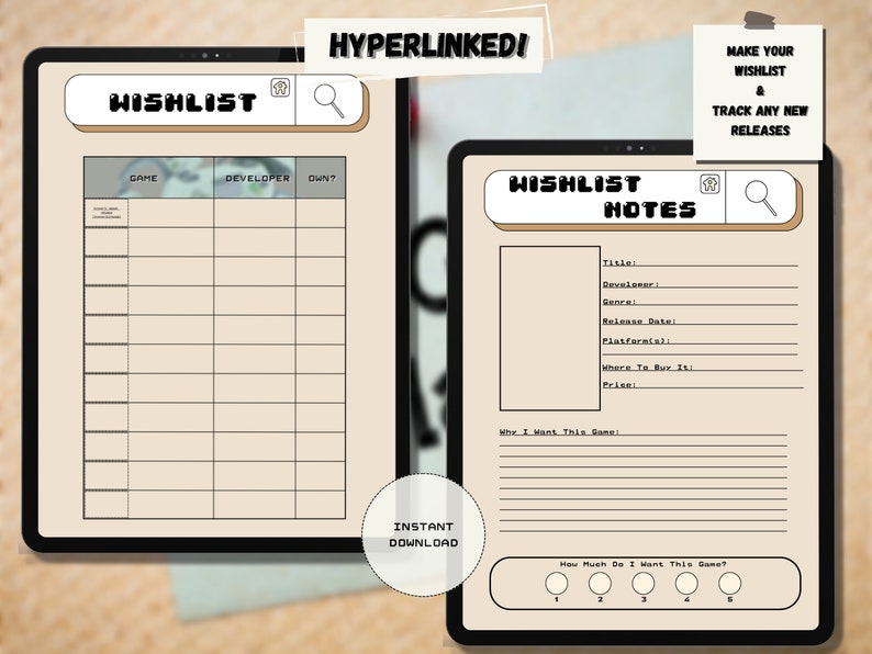 Gaming Journal for Gamer Digital Planner for Video Game Log - Etsy