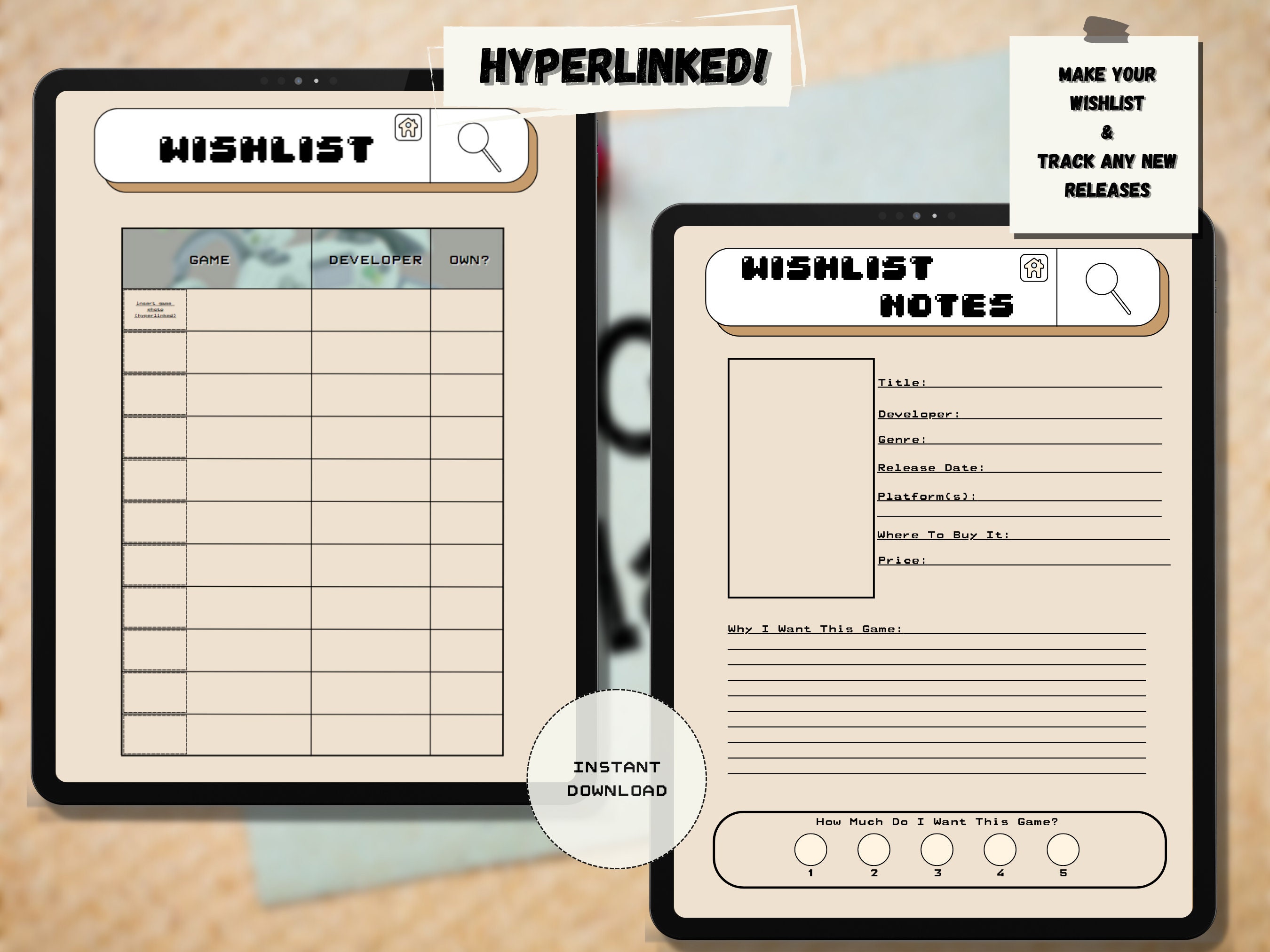 Gaming Journal for Gamer Digital Planner for Video Game Log - Etsy