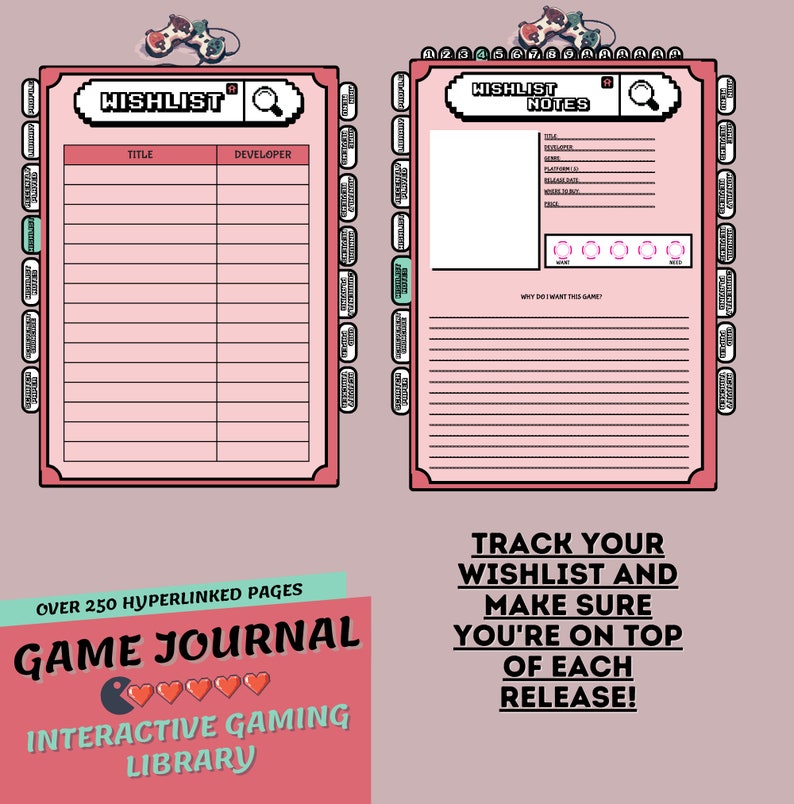 Video Game Notebook Journal Birthday Gift for Gamer Cute Pastel RPG ...
