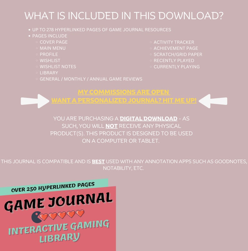 Video Game Notebook Journal Birthday Gift for Gamer Cute Pastel RPG ...