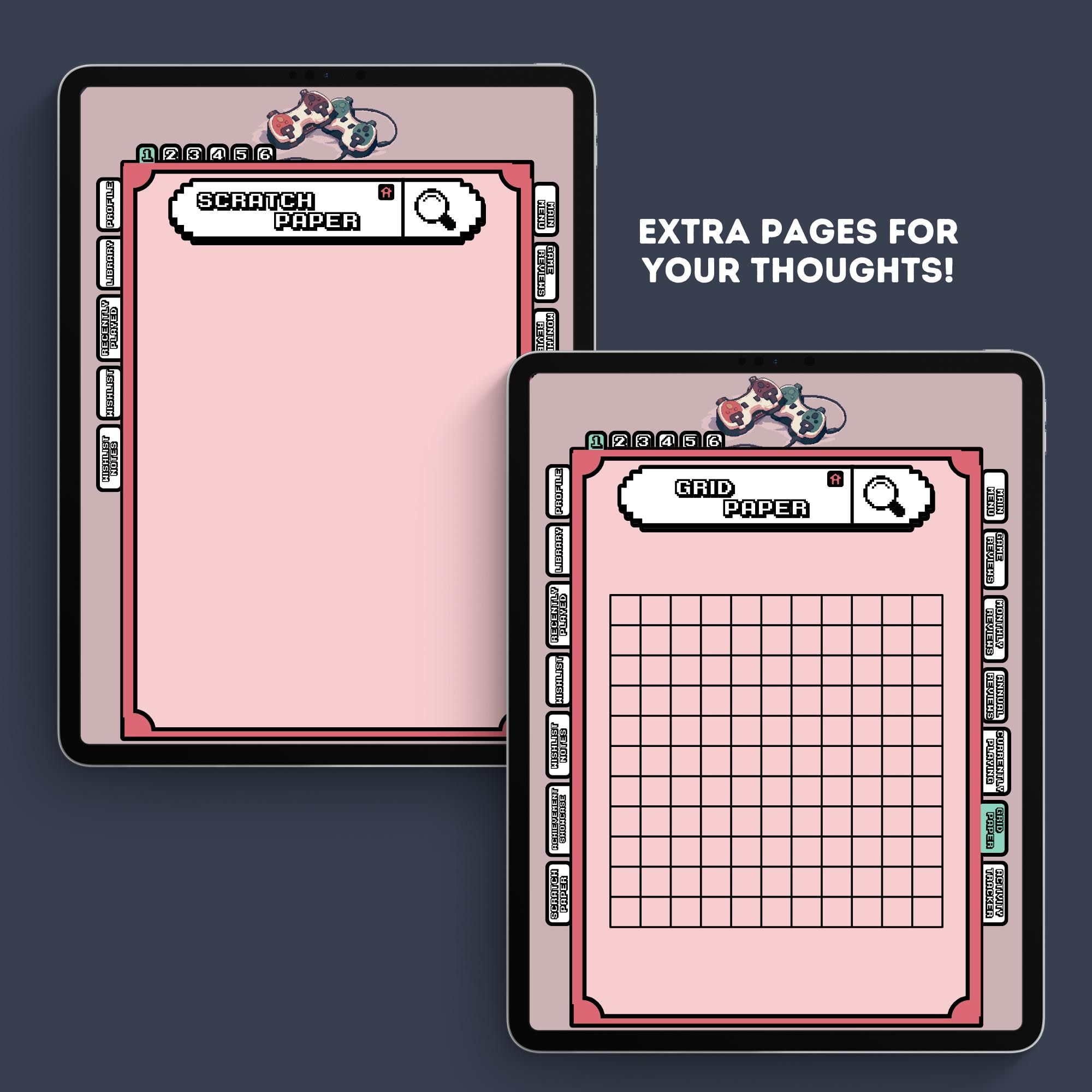 Interactive Digital Gaming Journal – Cute Pastel Pink Planner for ...