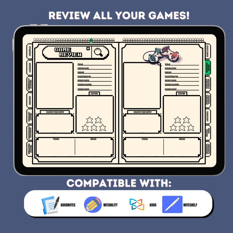 Cute Minimalist Digital Gaming Journal – Beige Planner for Tracking ...