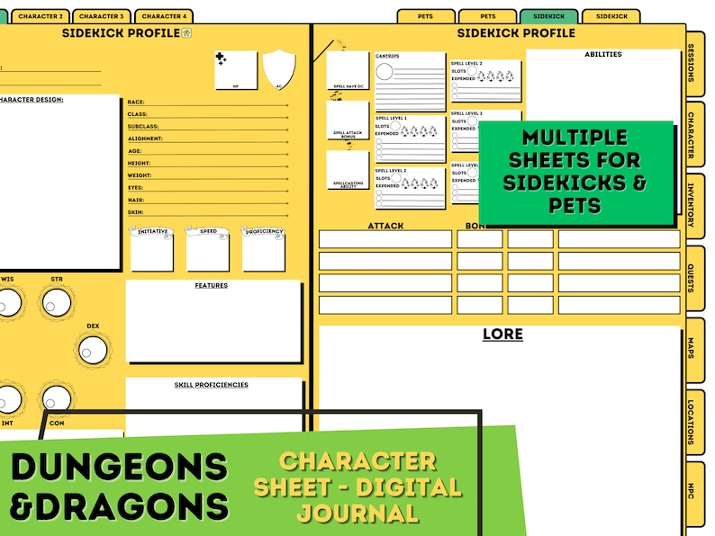 Dnd Character Sheet for Dnd Digital Journal Dungeons & Dragons Game ...